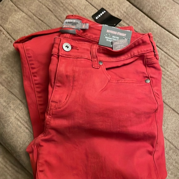 torrid | Jeans | Torrid Red Boyfriend Straight Leg Jeans Size R Never ...